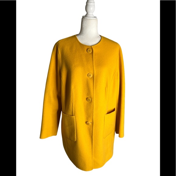 Talbots | Jackets & Coats | Talbots Mustard Saffron Yellow 9 Wool Coat ...